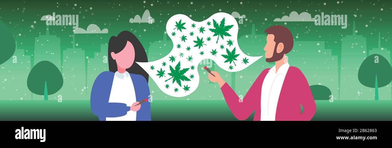 man woman smoking cannabis joint legal marijuana for recreational use ...