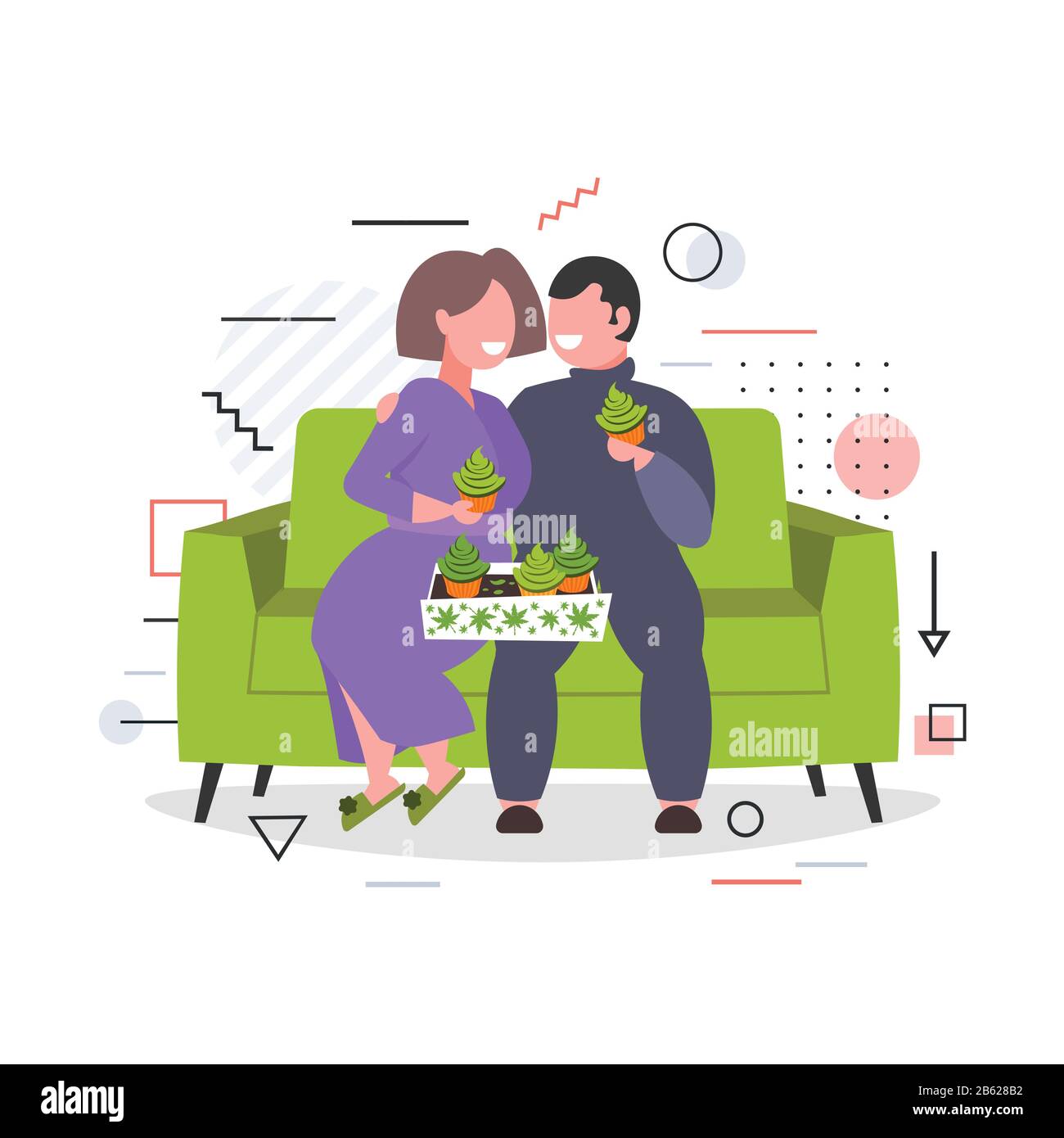 man woman eating cookies made with marijuana cannabis cupcake medicinal ...