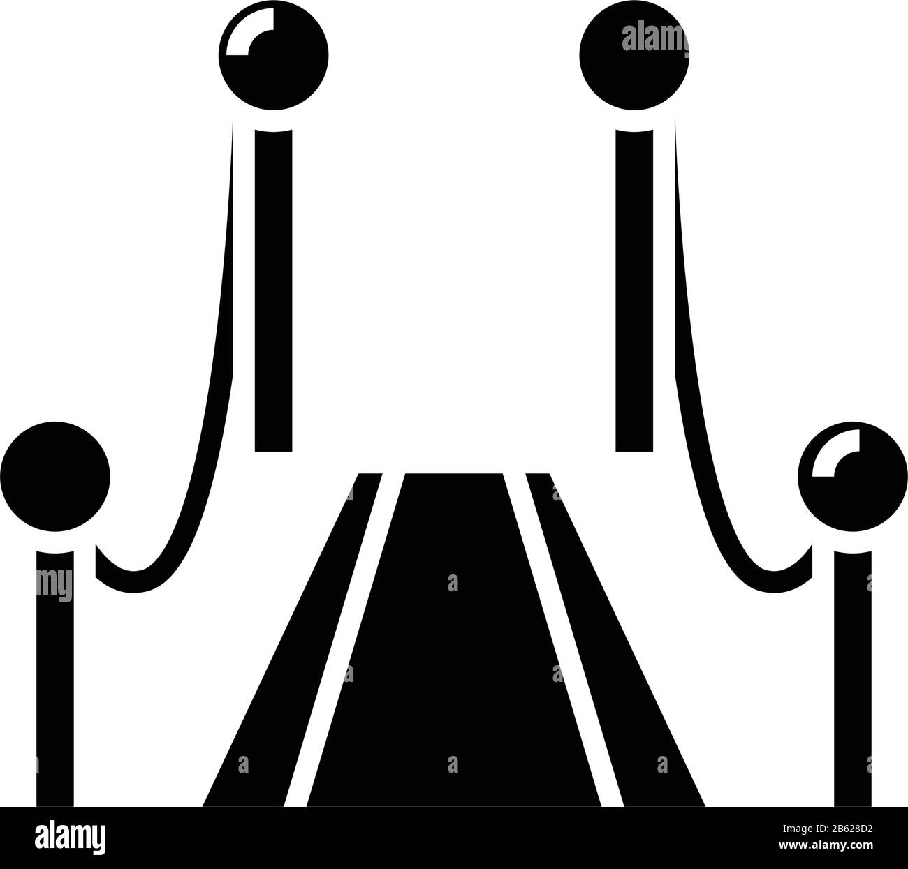Way to success black icon, concept illustration, vector flat symbol ...