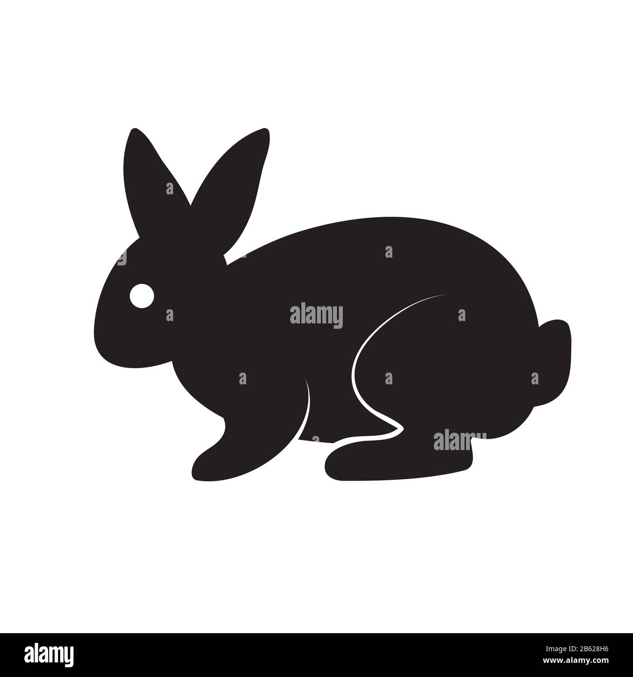 Logo black silhouette of a stylized hare on a white isolated background ...