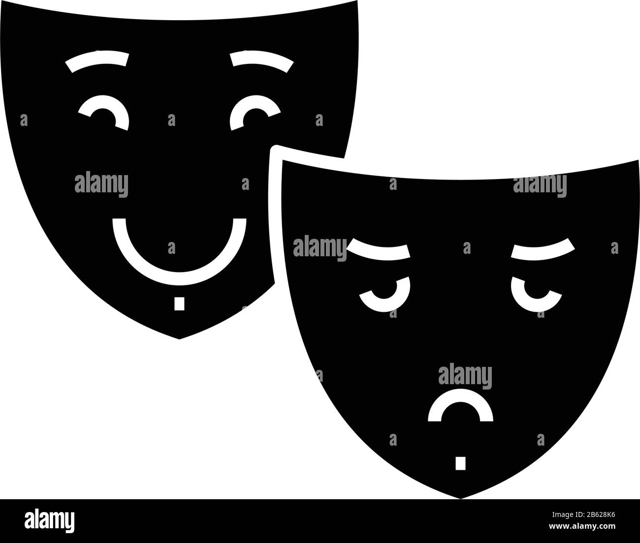 Theatre black icon, concept illustration, vector flat symbol, glyph ...