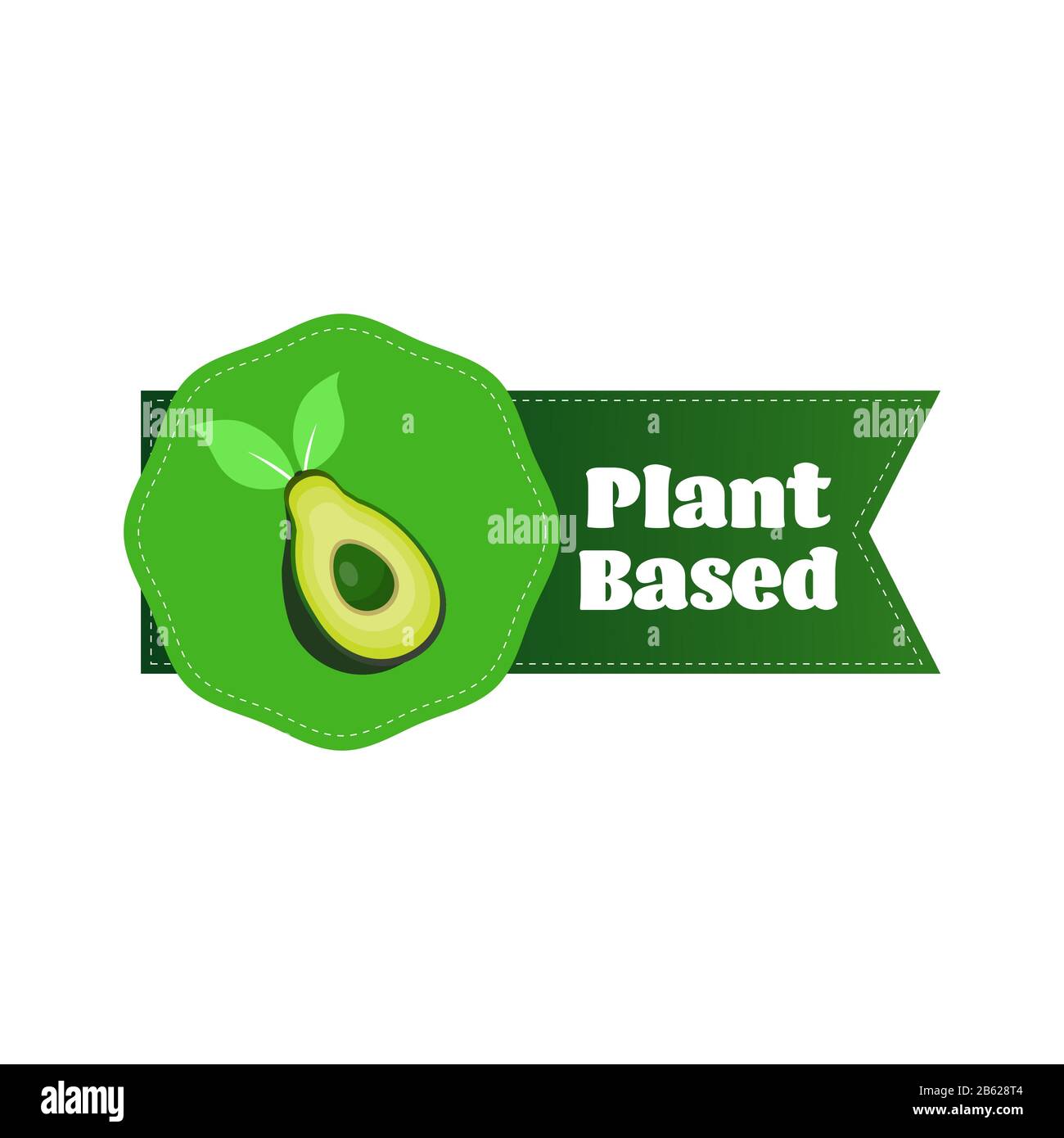 plant based natural product sticker organic healthy vegan market logo ...