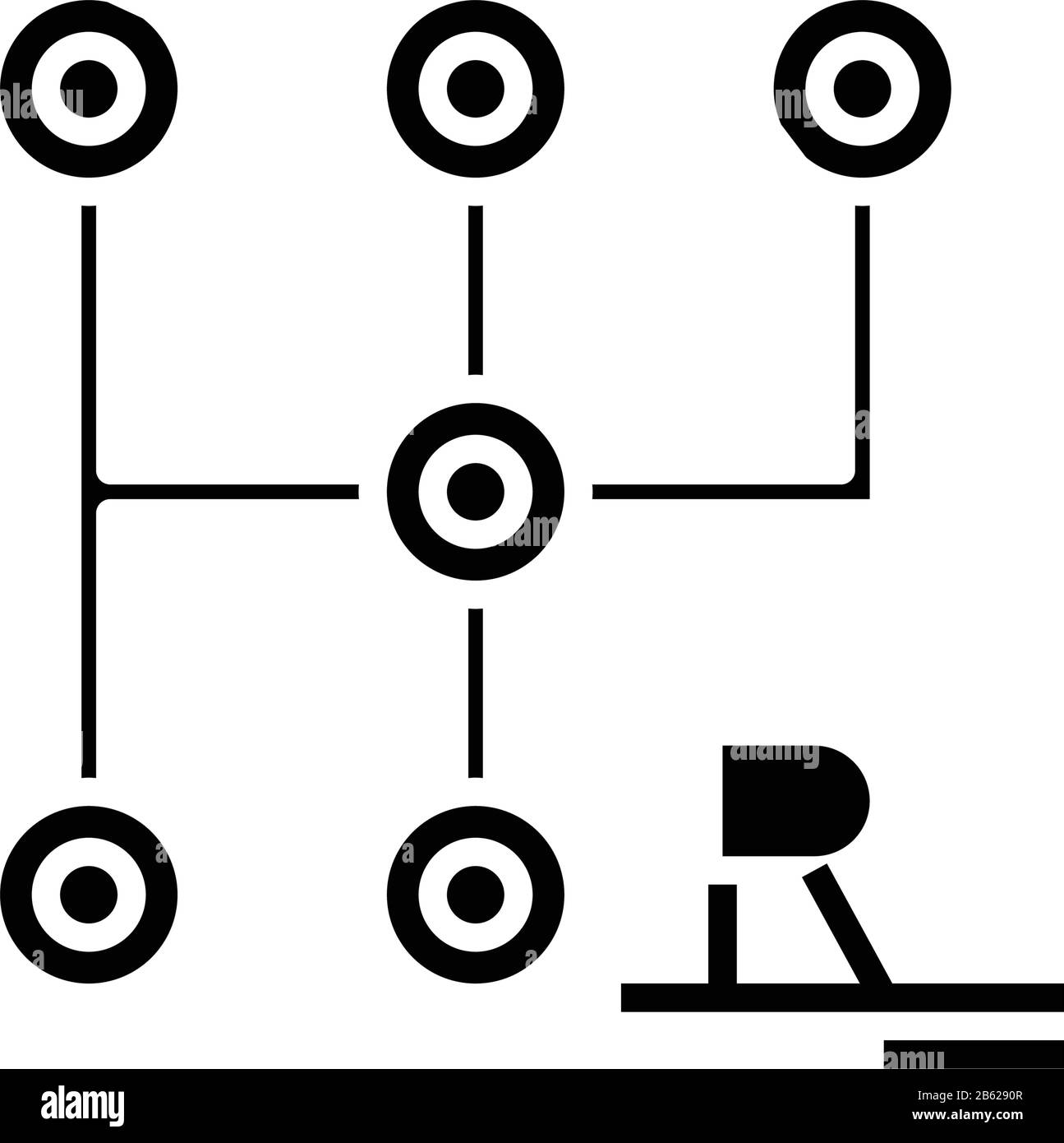 Technic mechanism black icon, concept illustration, vector flat symbol ...