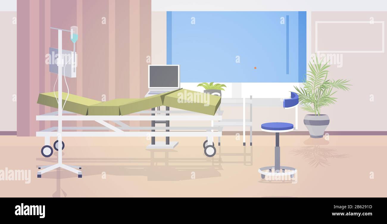 modern clinic intensive therapy room empty no people hospital ward ...