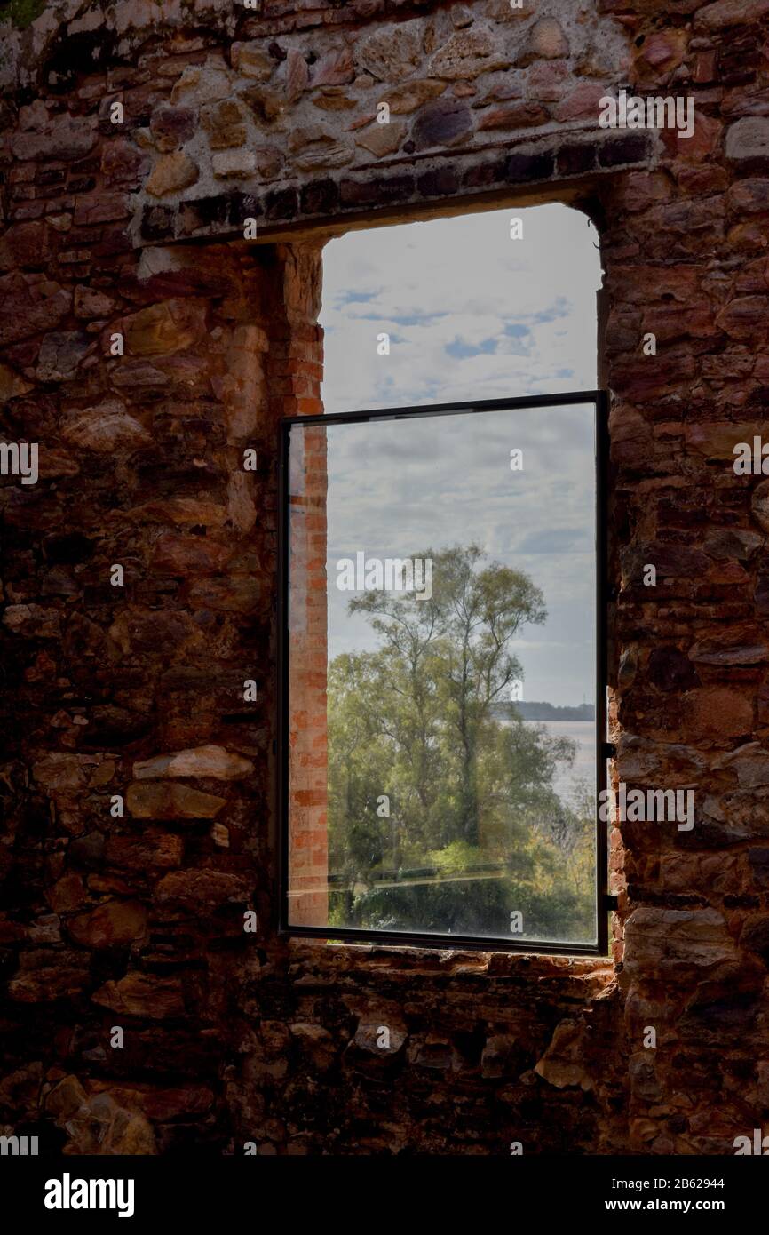 window of the ruins of the old Castillo de San Carlos Stock Photo - Alamy
