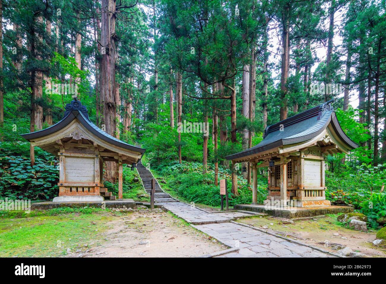 Japan, Honshu, Yamagata prefecture, Dewa sanzan Hagurosan temple Stock ...