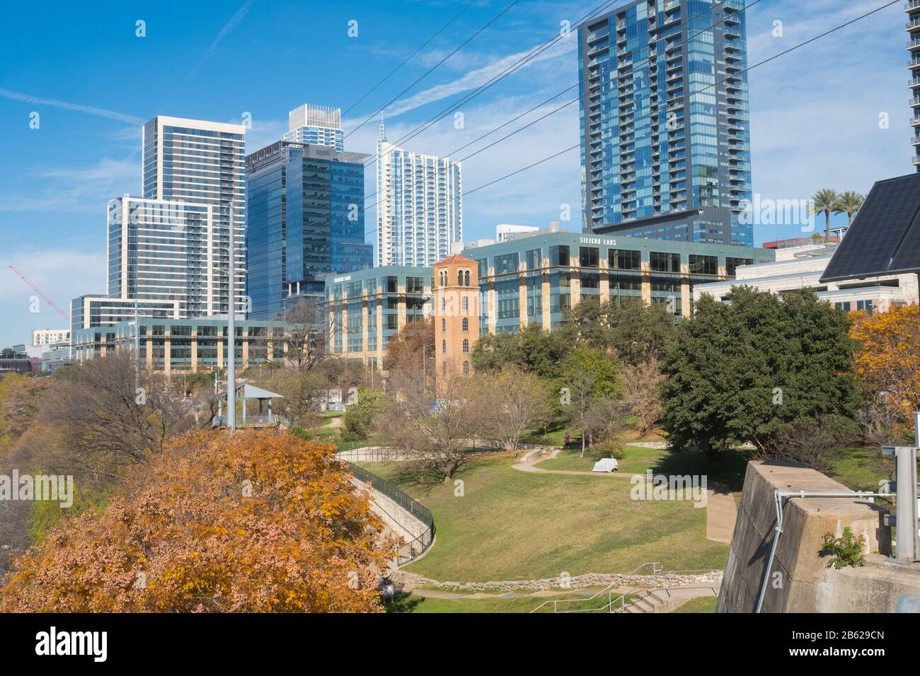 View of Austin from the Congress Avenue Bridge, Austin, Texas Stock ...