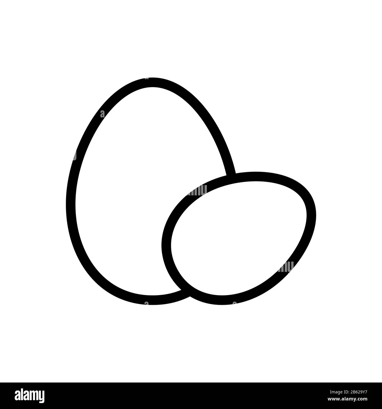 Two eggs icon. Thin linear two eggs outline icon isolated on white ...
