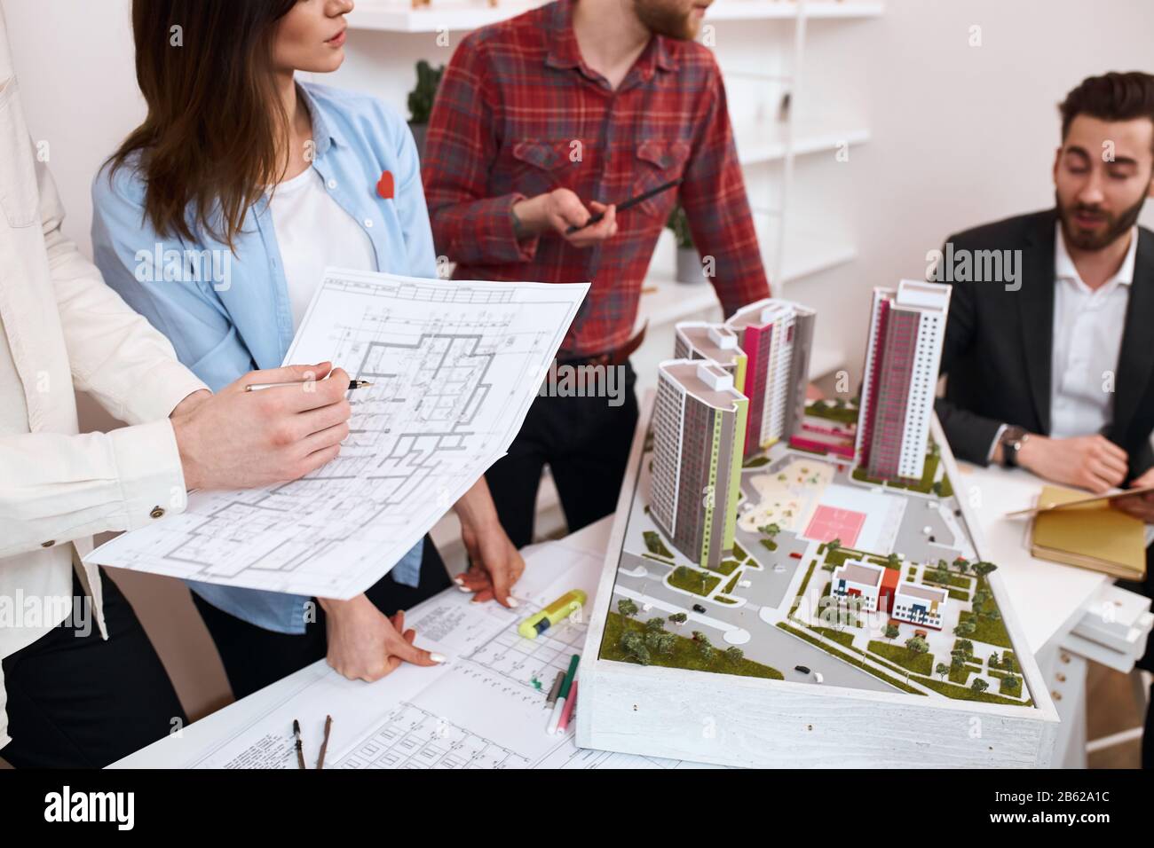 strategy of new business development, close up cropped photo Stock ...