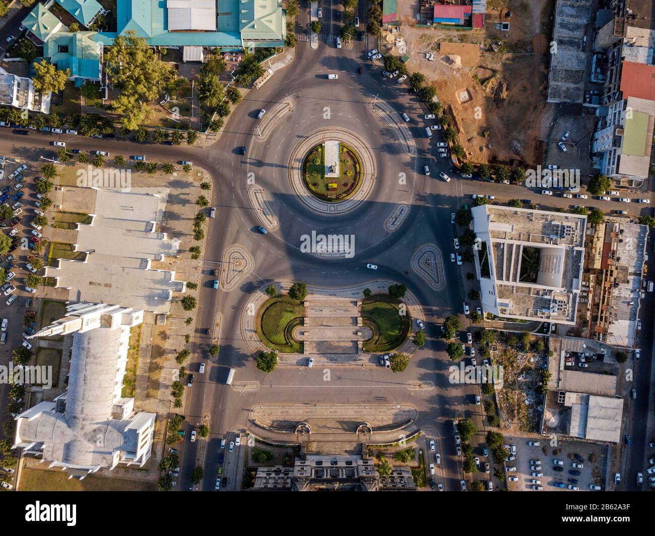 Aerial view of Independance Square in Maputo, capital city of ...