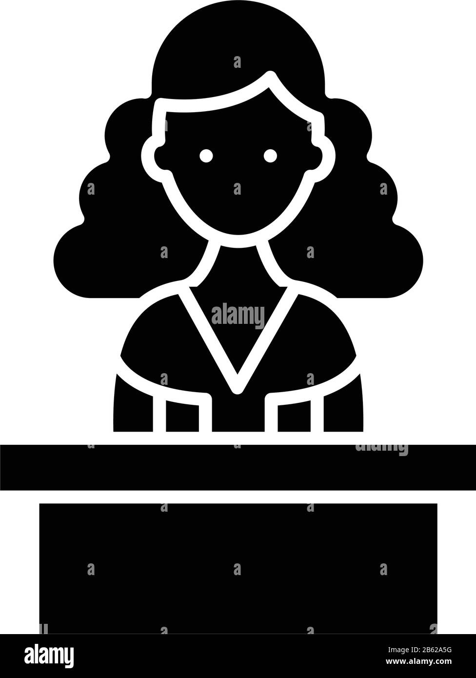 Testifier black icon, concept illustration, vector flat symbol, glyph ...