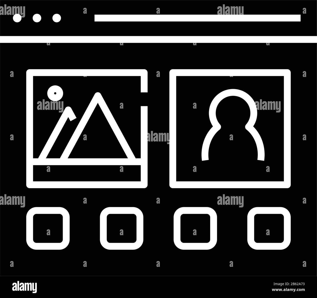 Web pages black icon, concept illustration, vector flat symbol, glyph ...