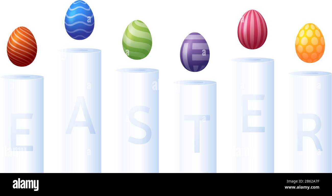 Easter card with candles and colorful eggs instead of fire and the ...