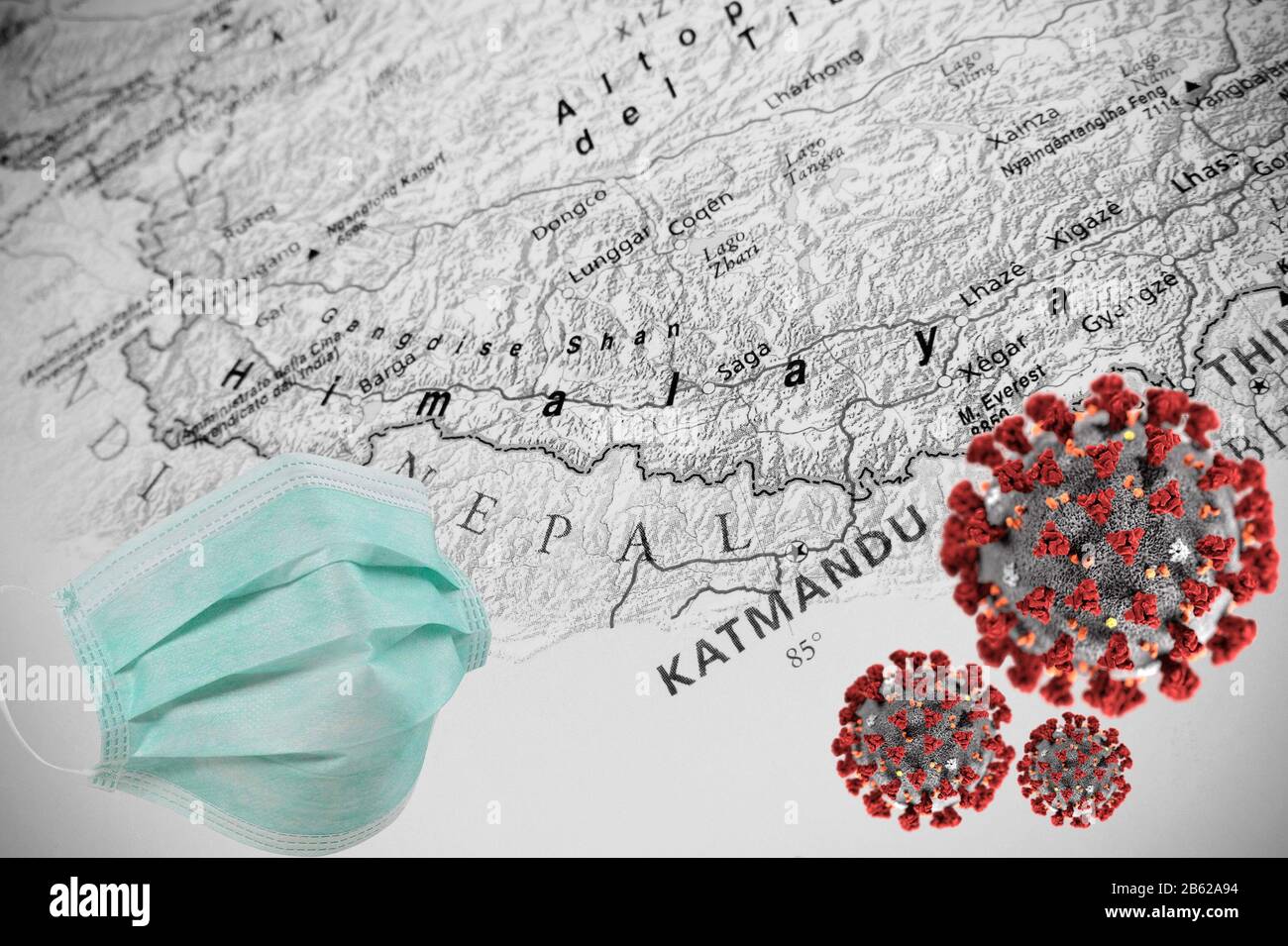 Epidemic conditions over Nepal area Stock Photo - Alamy