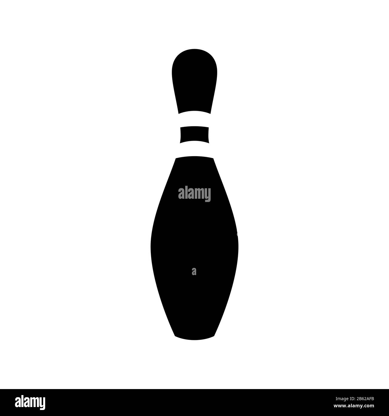 Vector black bowling skittles icon. Game equipment. Professional sport ...