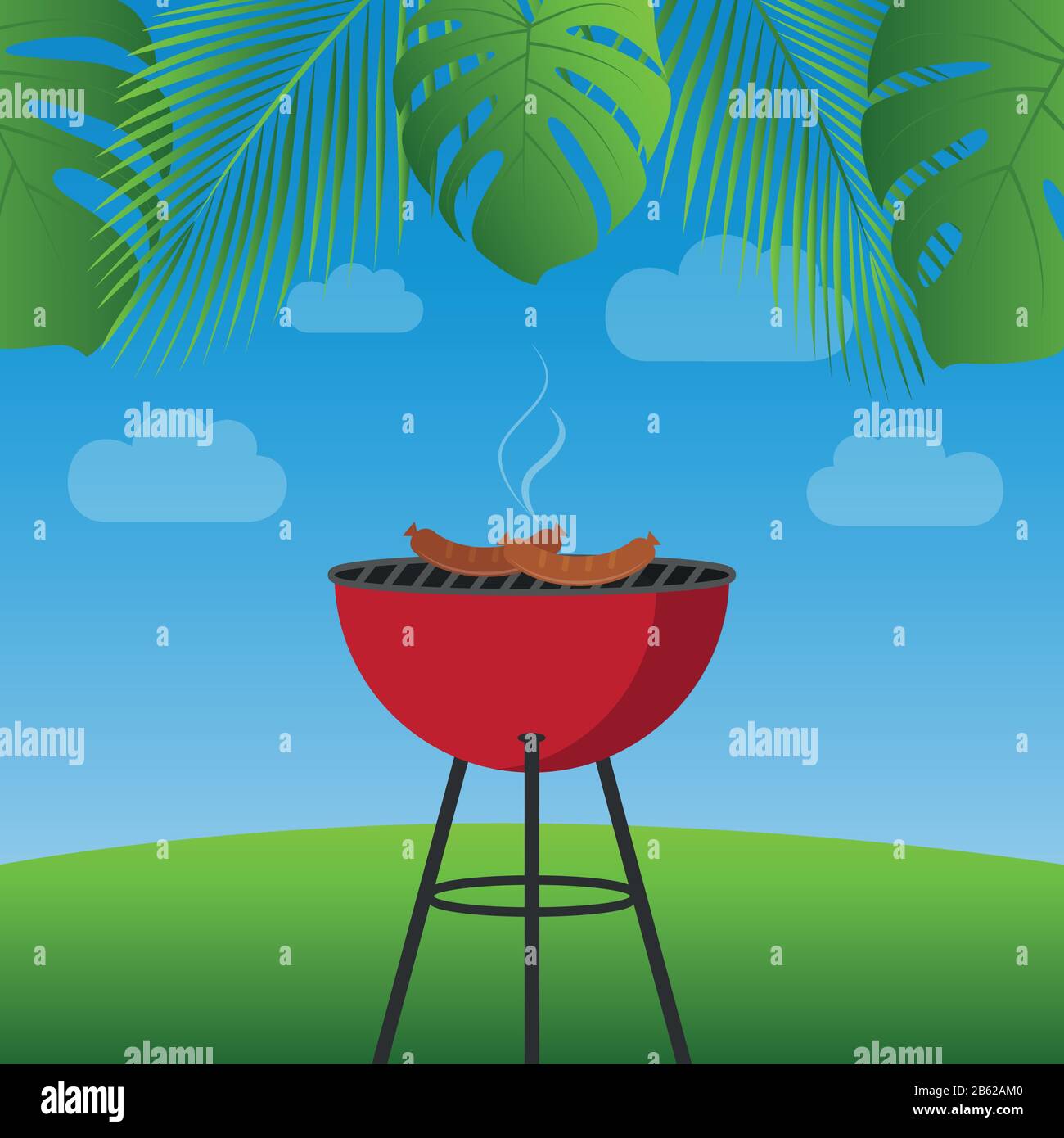 Picnic under tree Stock Vector Images - Alamy