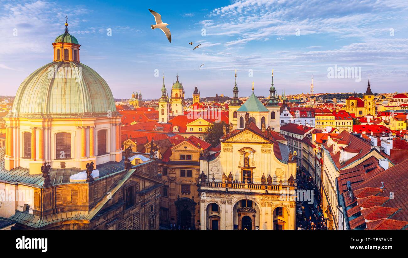 Prague roof tops tiles hi-res stock photography and images - Alamy