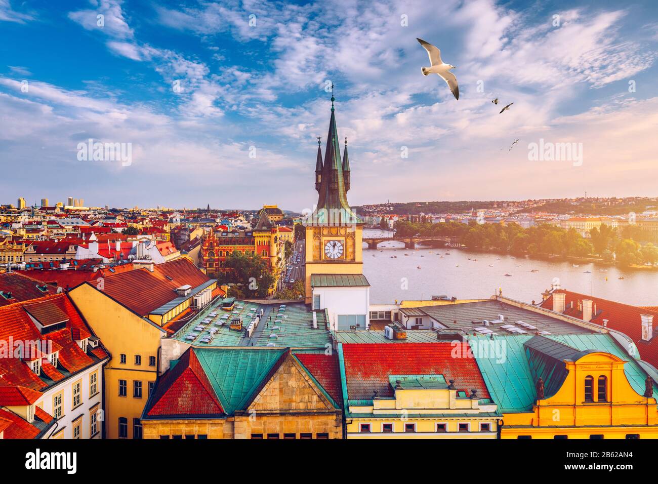 Prague roof tops tiles hi-res stock photography and images - Alamy