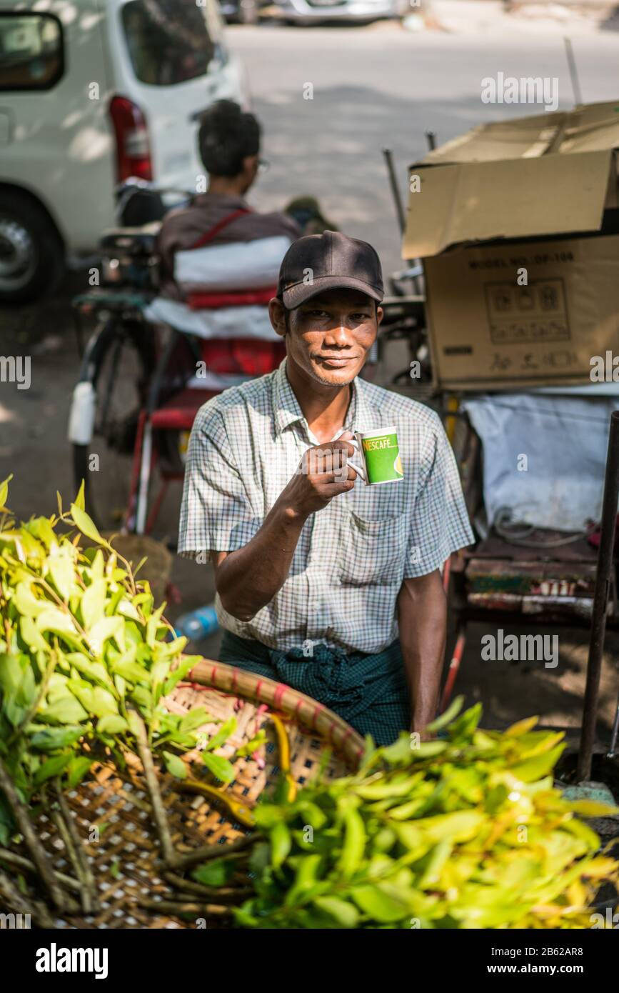 Street market, Yangon, Myanmar, Asia Stock Photo - Alamy