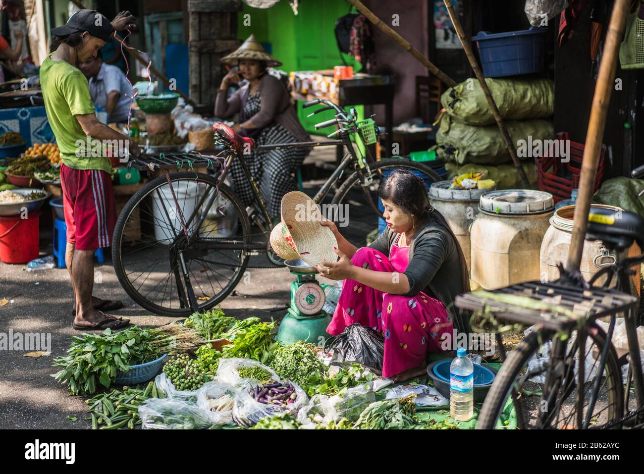 Street market, Yangon, Myanmar, Asia Stock Photo - Alamy