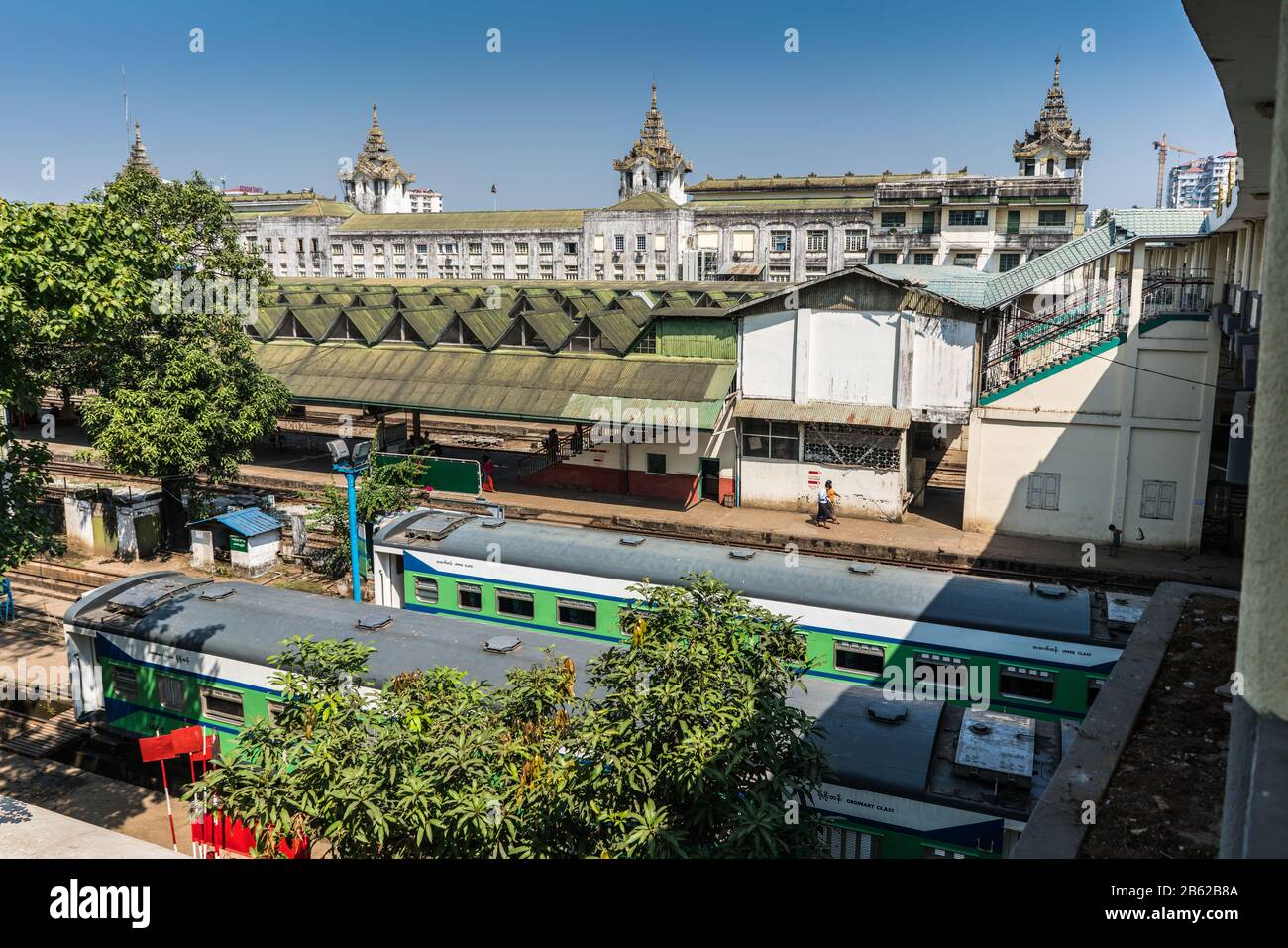 Train station Yangon, Myanmar, Asia Stock Photo - Alamy