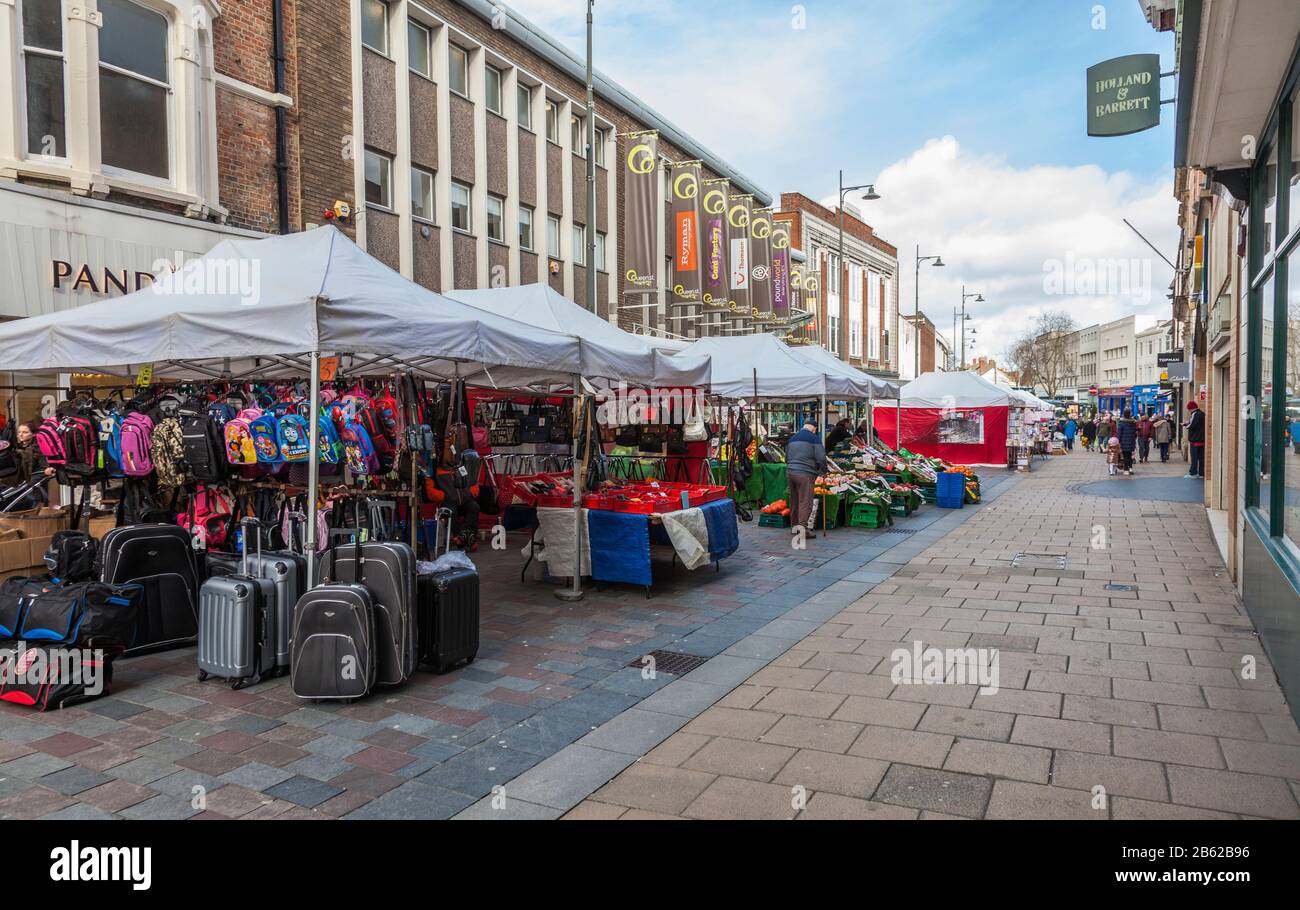The market stalls in Northgate in Darlington,England,UK Stock Photo - Alamy