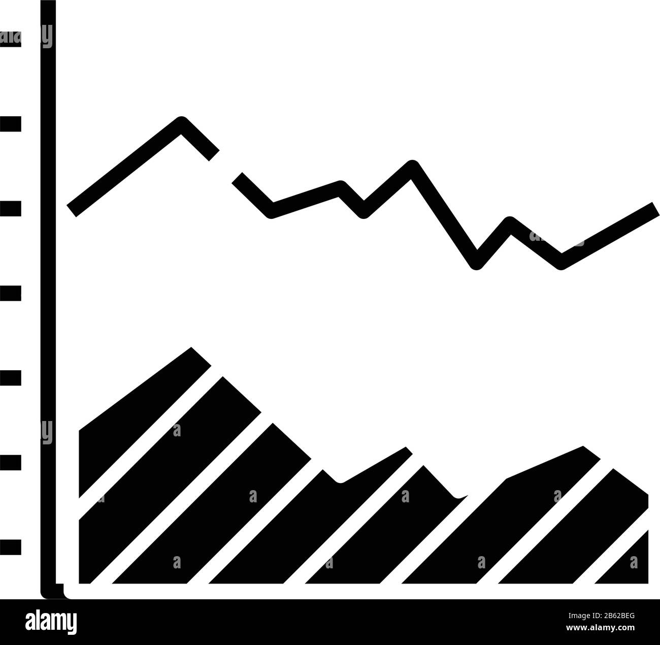 Trends graph black icon, concept illustration, vector flat symbol ...