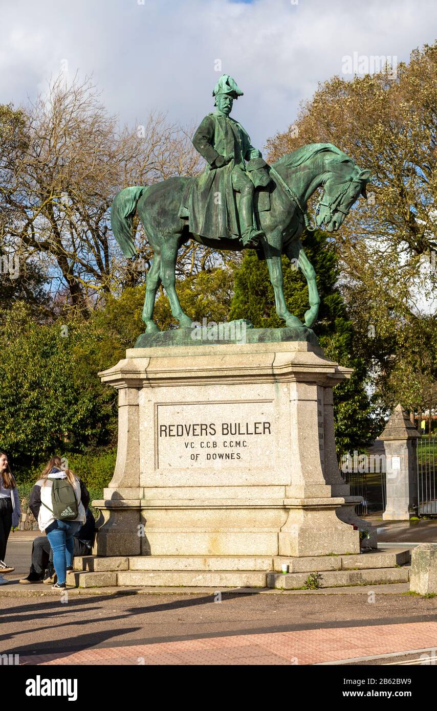 Equestrian bronze statue Redvers Buller ( 1839-1908) on horse, Exeter ...