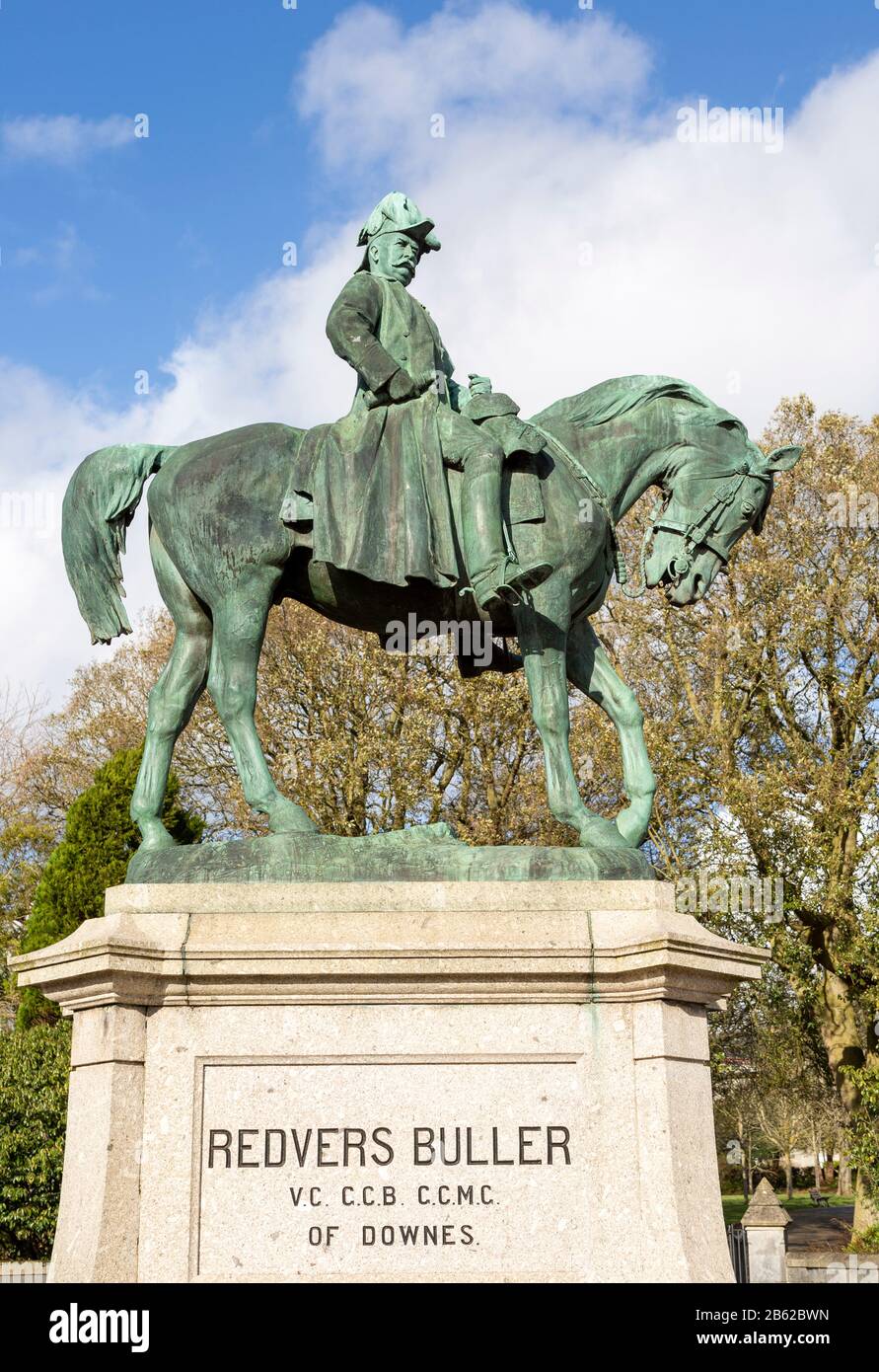 Equestrian bronze statue Redvers Buller ( 1839-1908) on horse, Exeter ...