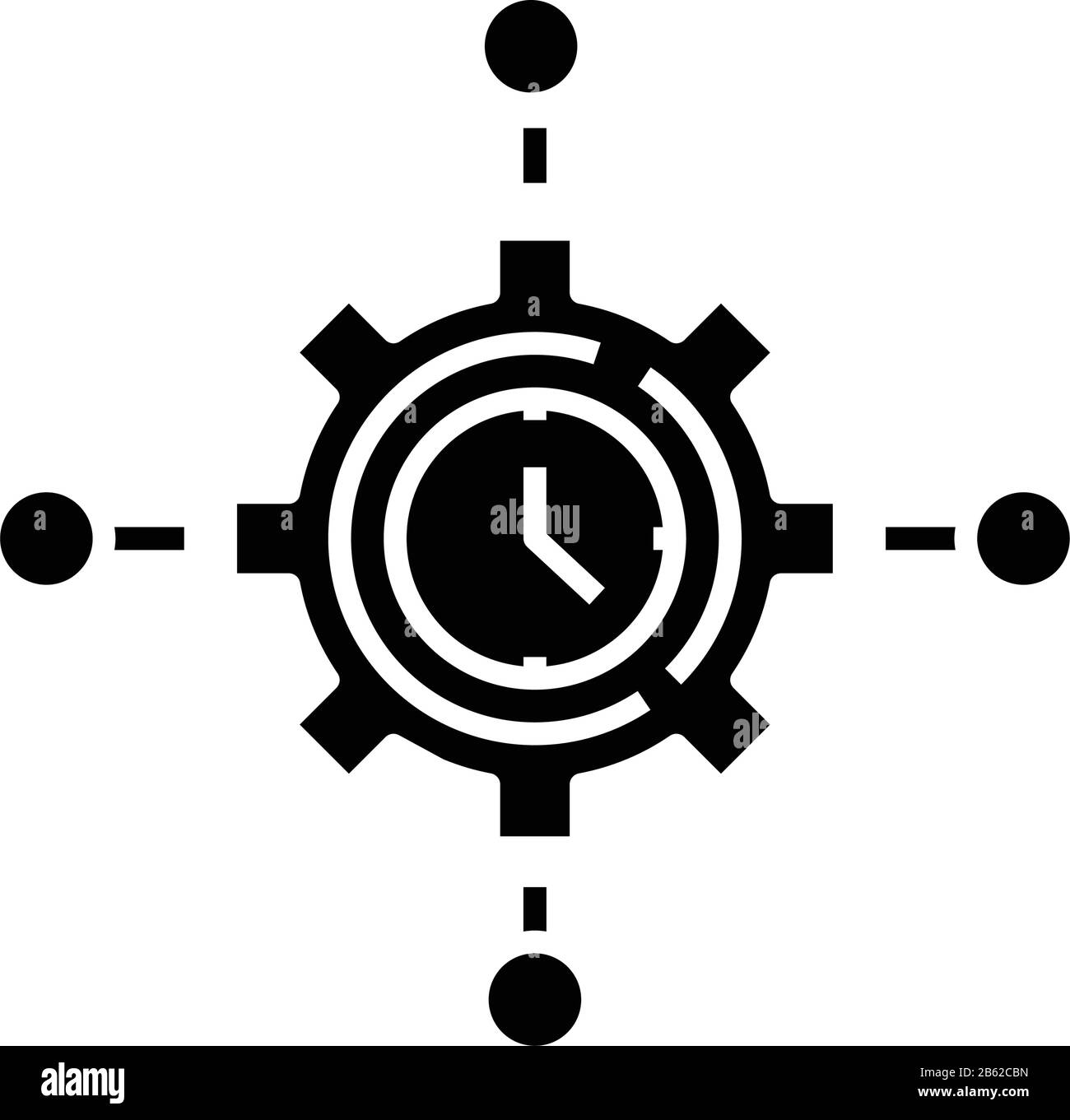 Timing black icon, concept illustration, vector flat symbol, glyph sign ...