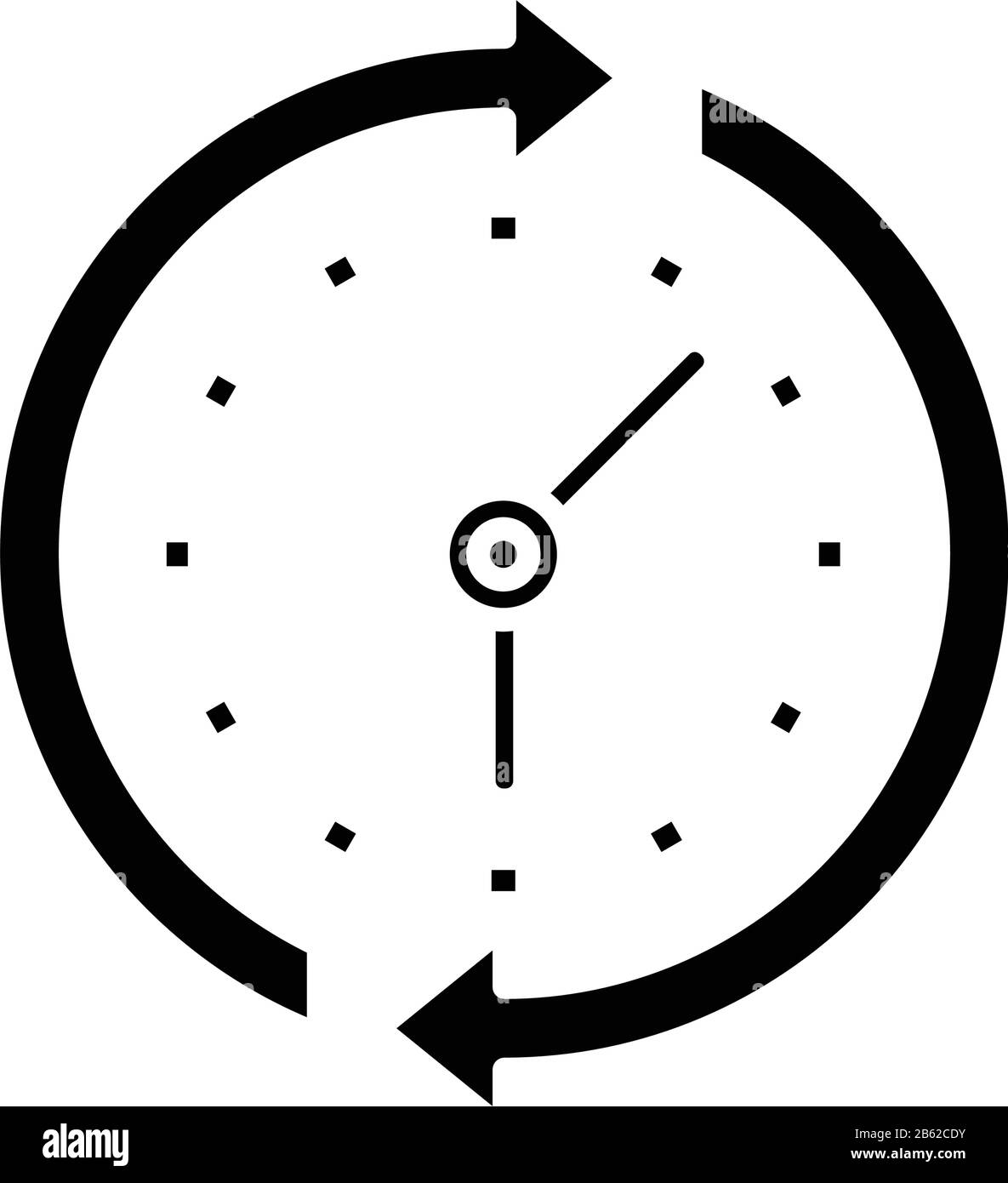 Time cycle black icon, concept illustration, vector flat symbol, glyph ...