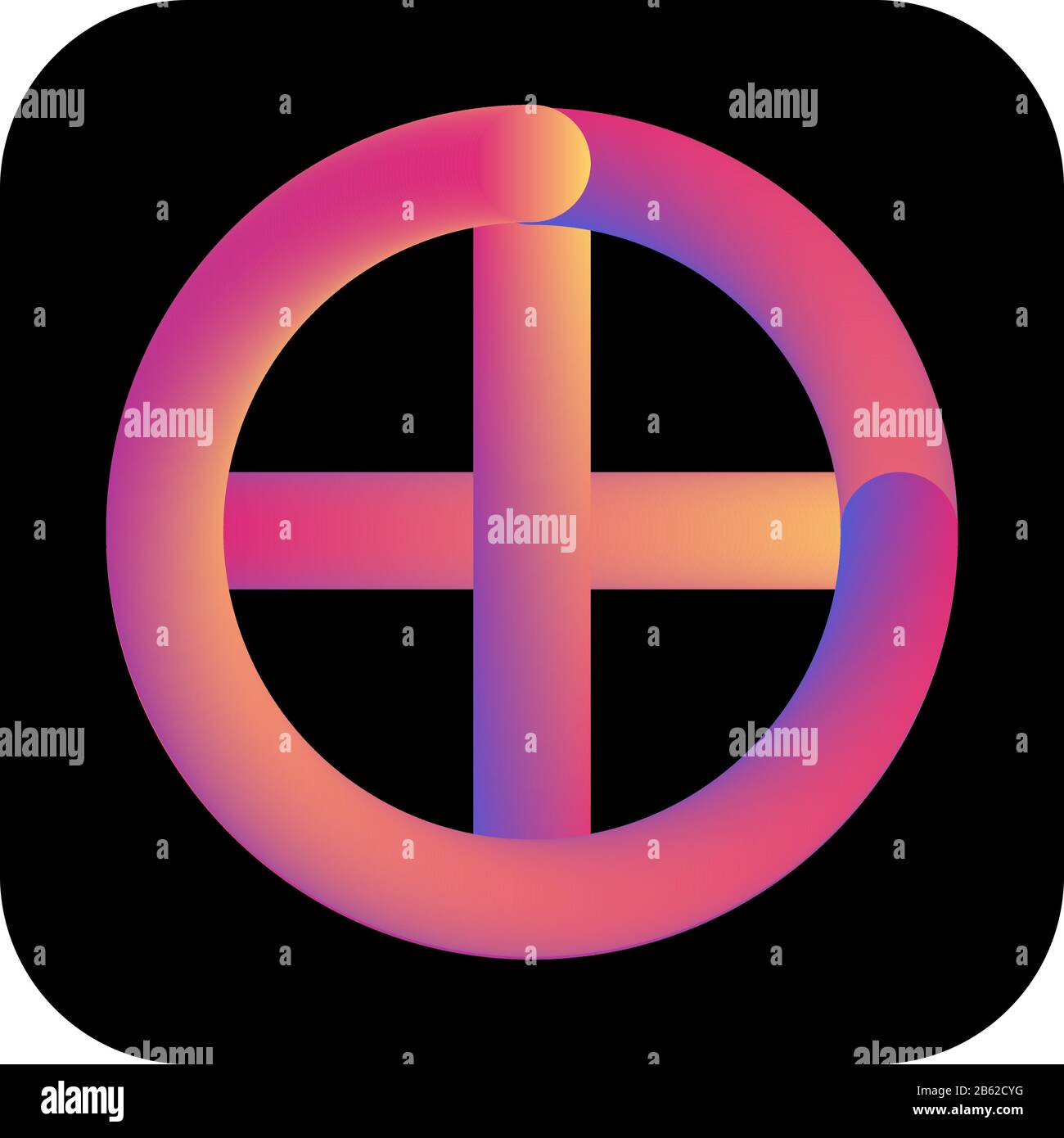 sun cross Isolated Vector icon. Colorful gradient liquid Stock Vector ...