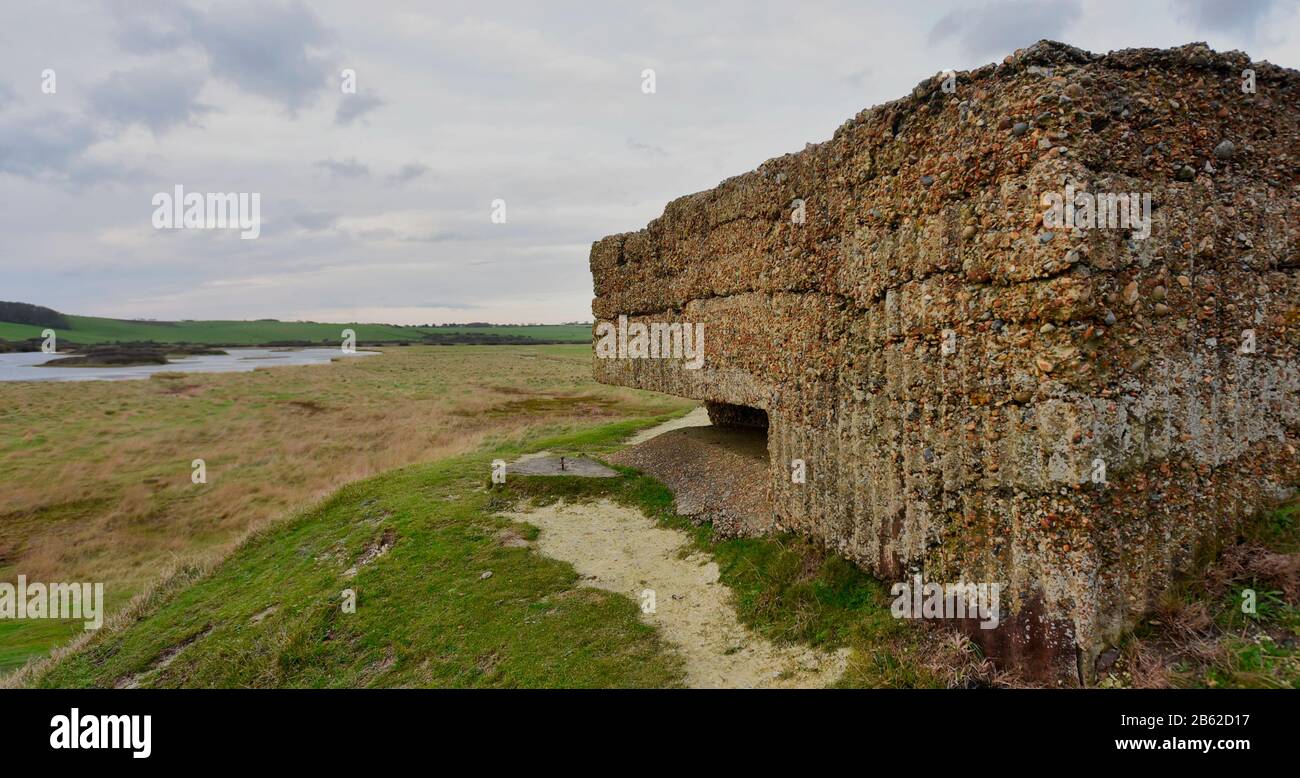 WWII Pillbox at Cuckmere Haven, East Sussex, UK Stock Photo - Alamy