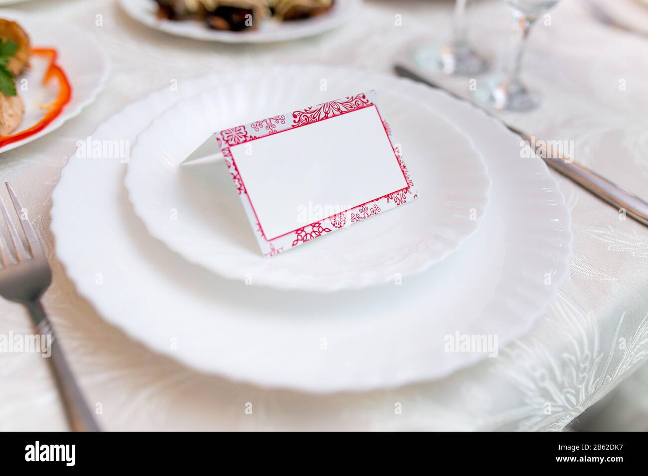 Dinner plate with name card hi-res stock photography and images - Alamy
