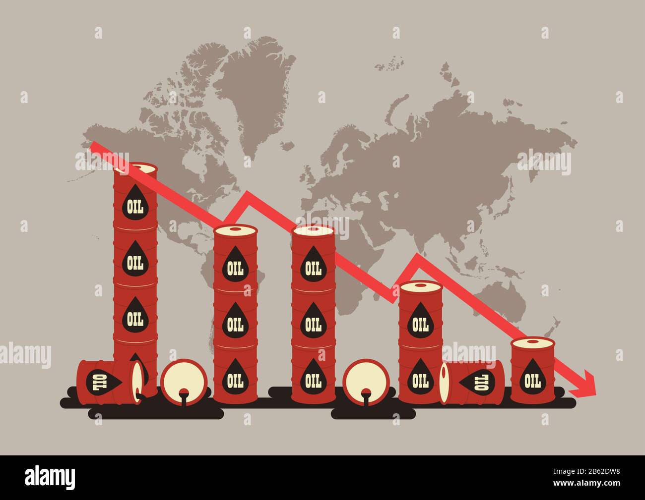 Oil price decrease chart. Oil industry crisis concept. Vector illustration Stock Vector Image ...