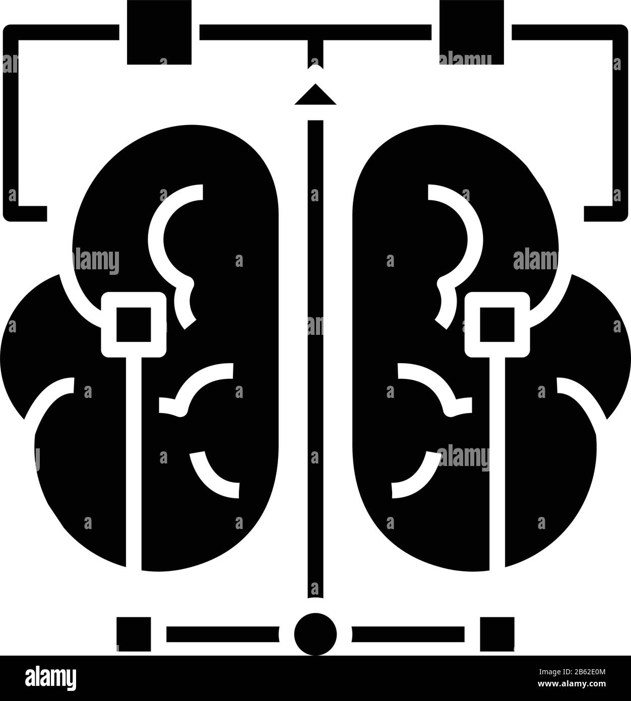 Trying brain black icon, concept illustration, vector flat symbol ...