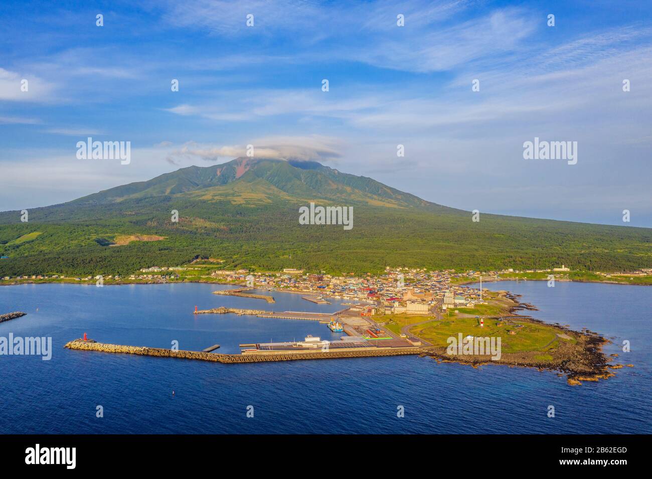 Japan, Hokkaido, Rishiri island, Rishiri town harbour Stock Photo - Alamy