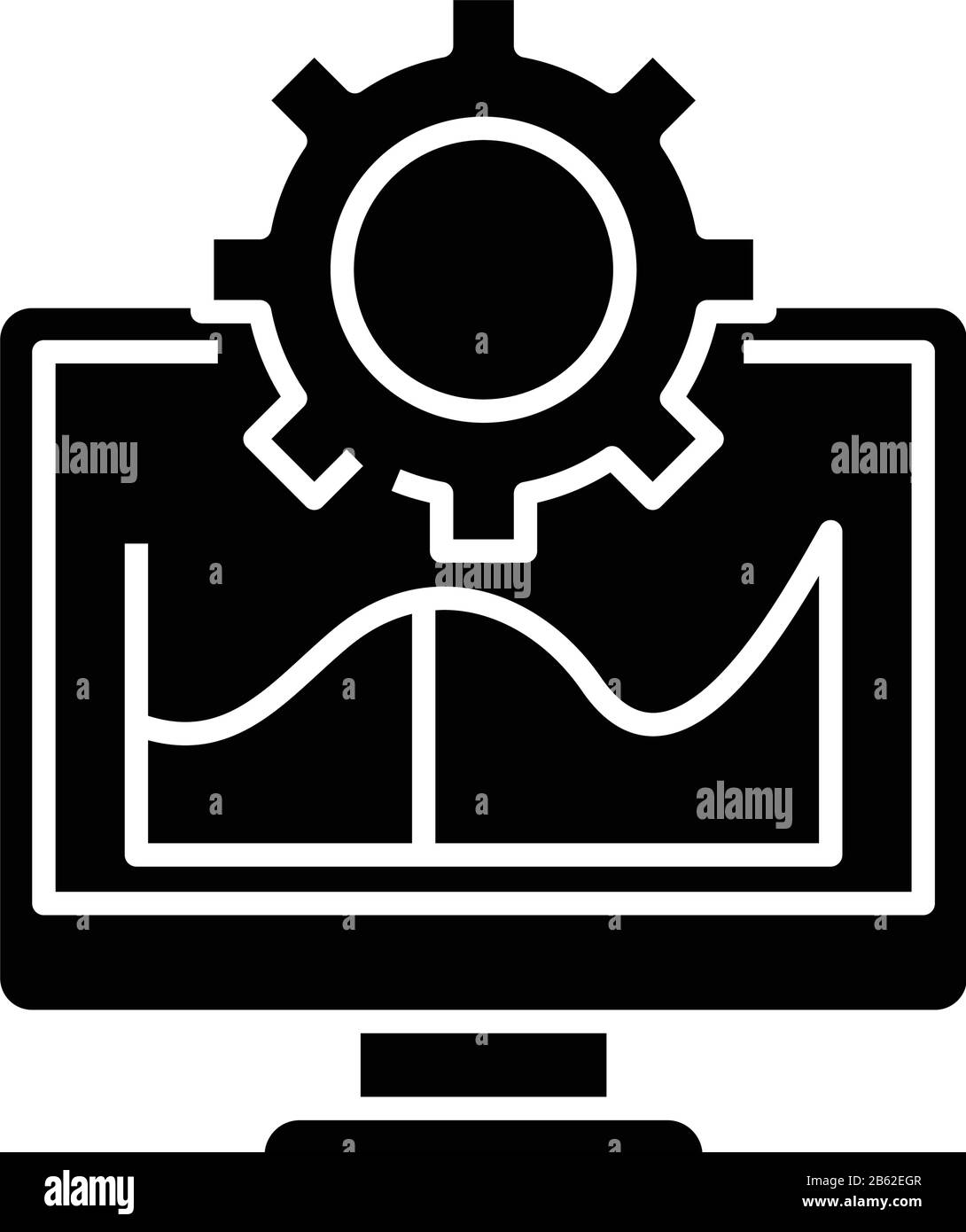 Technical graph black icon, concept illustration, vector flat symbol ...