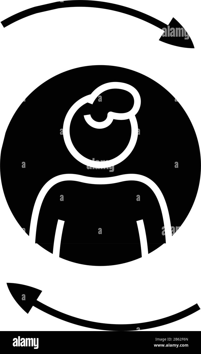 Work cycle line icon, concept sign, outline vector illustration, linear ...