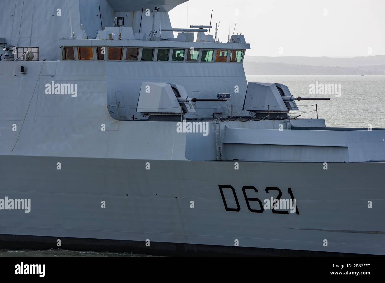 The French Navy (Marine Nationale) Horizon Class warship FS Chevalier Paul (D621) arriving at ...