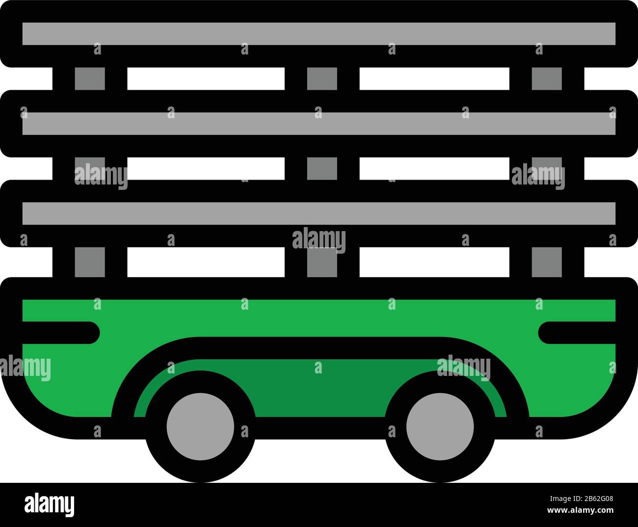 Farm empty trailer icon. Outline farm empty trailer vector icon for web ...