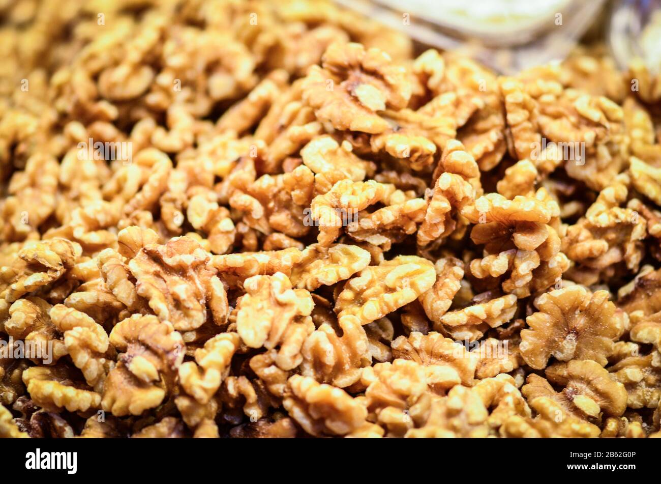 delicious nuts & seeds close up view within the local spanish market ...