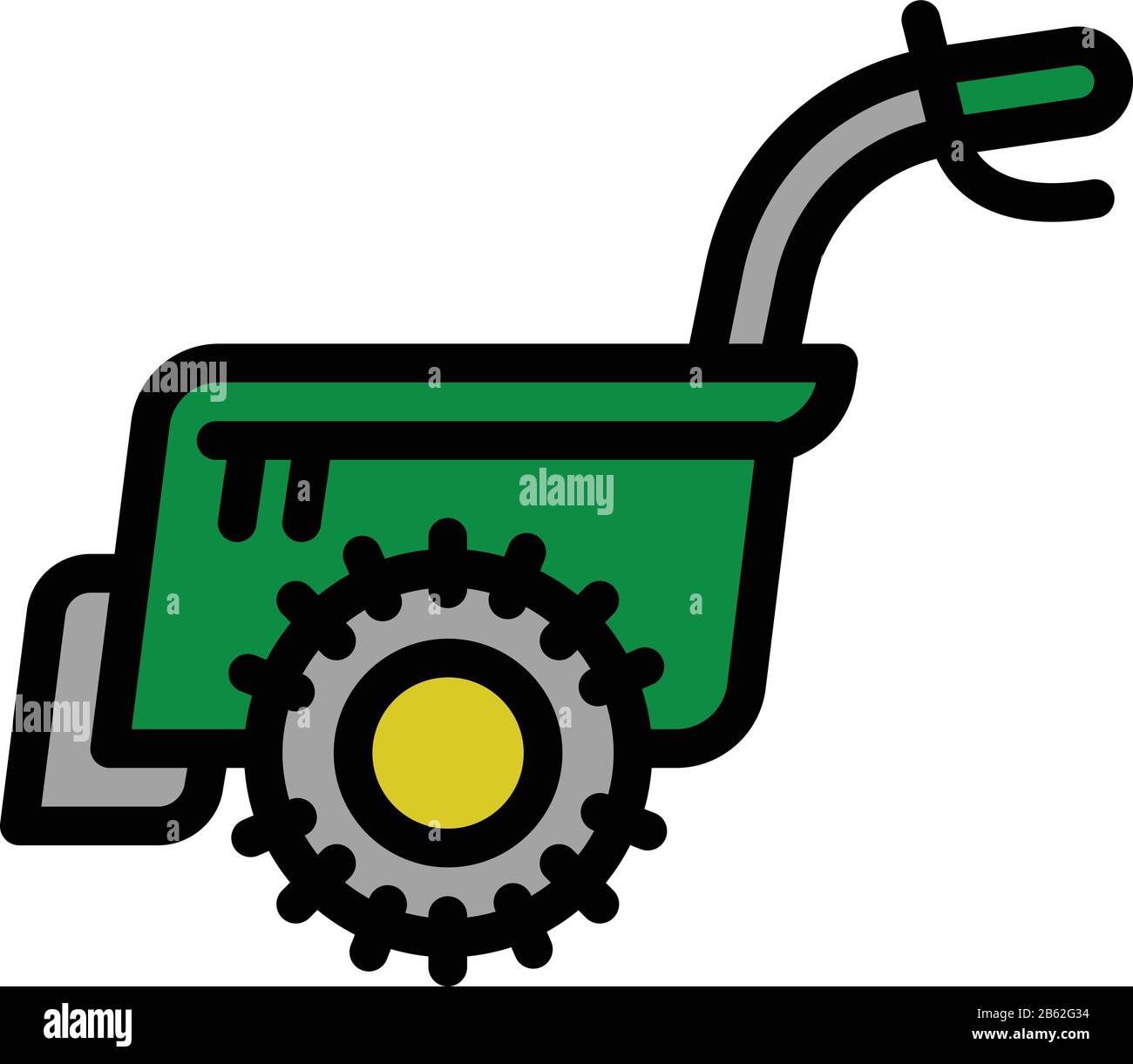 Walk-behind tractor icon. Outline walk-behind tractor vector icon for ...