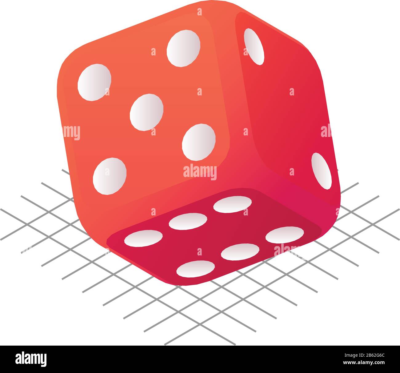 Red dice icon. Isometric of red dice vector icon for web design ...