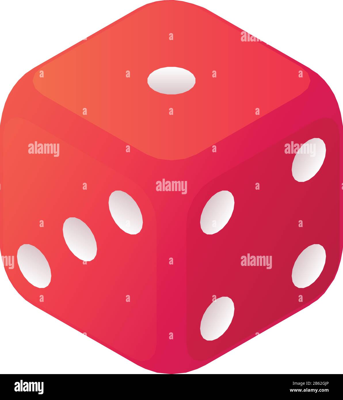 Red design dice icon. Isometric of red design dice vector icon for web ...
