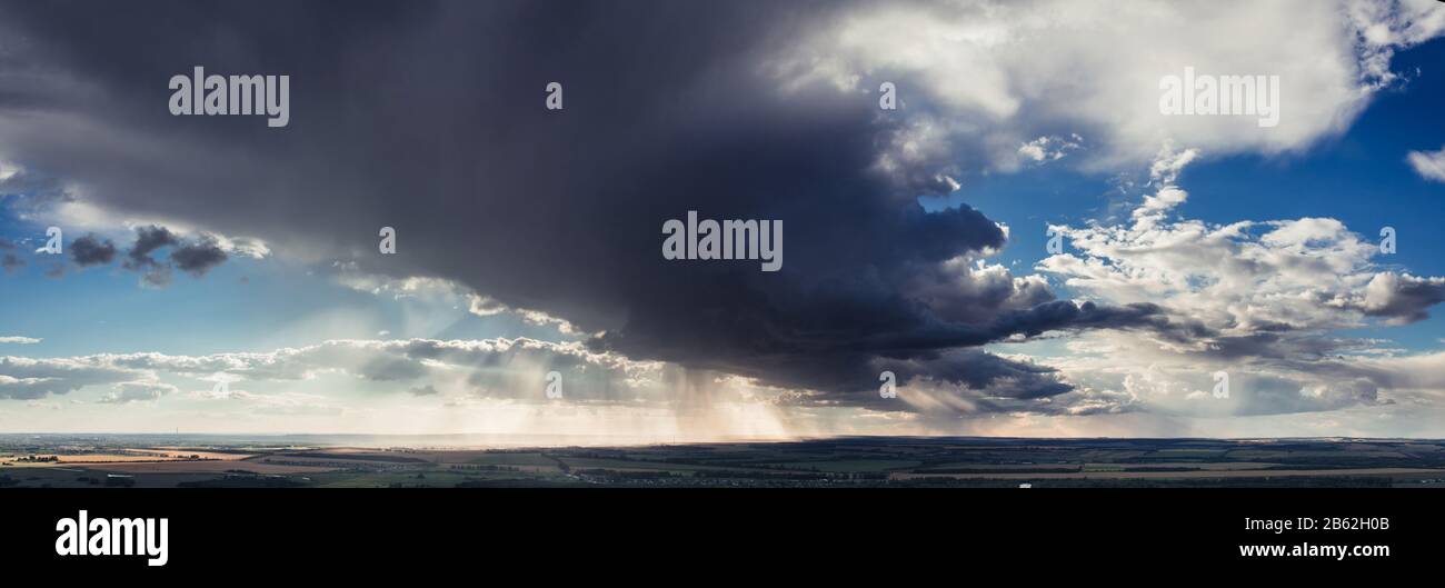 Pre storm clouds in the blue sky. Five minutes before rain rain Stock ...