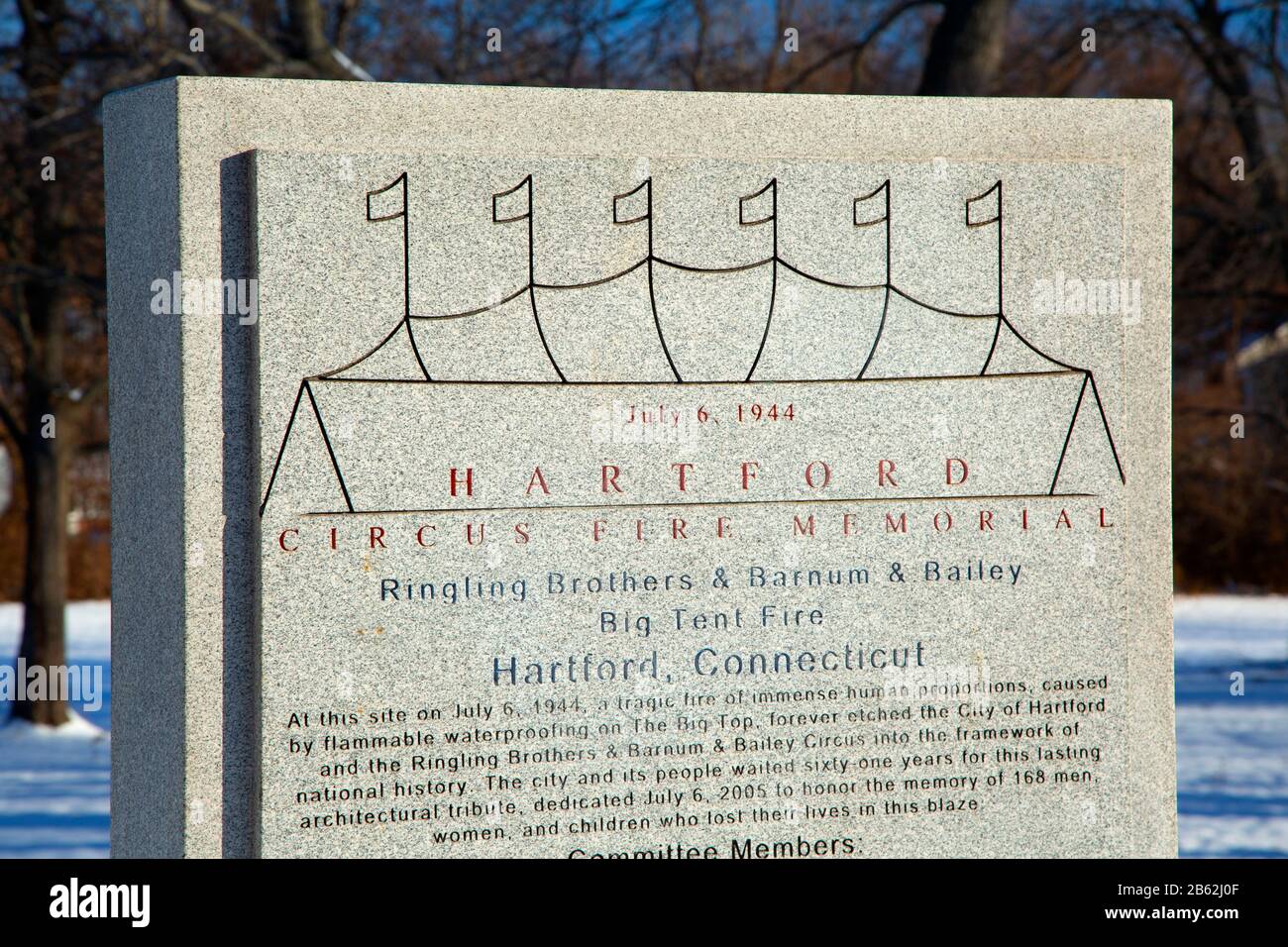 Circus Fire Memorial, Hartford, Connecticut Stock Photo - Alamy