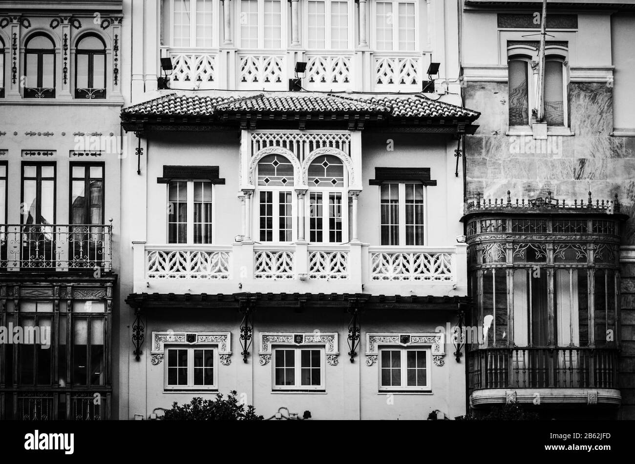 close up view of the historical streets of the spanish cities ...