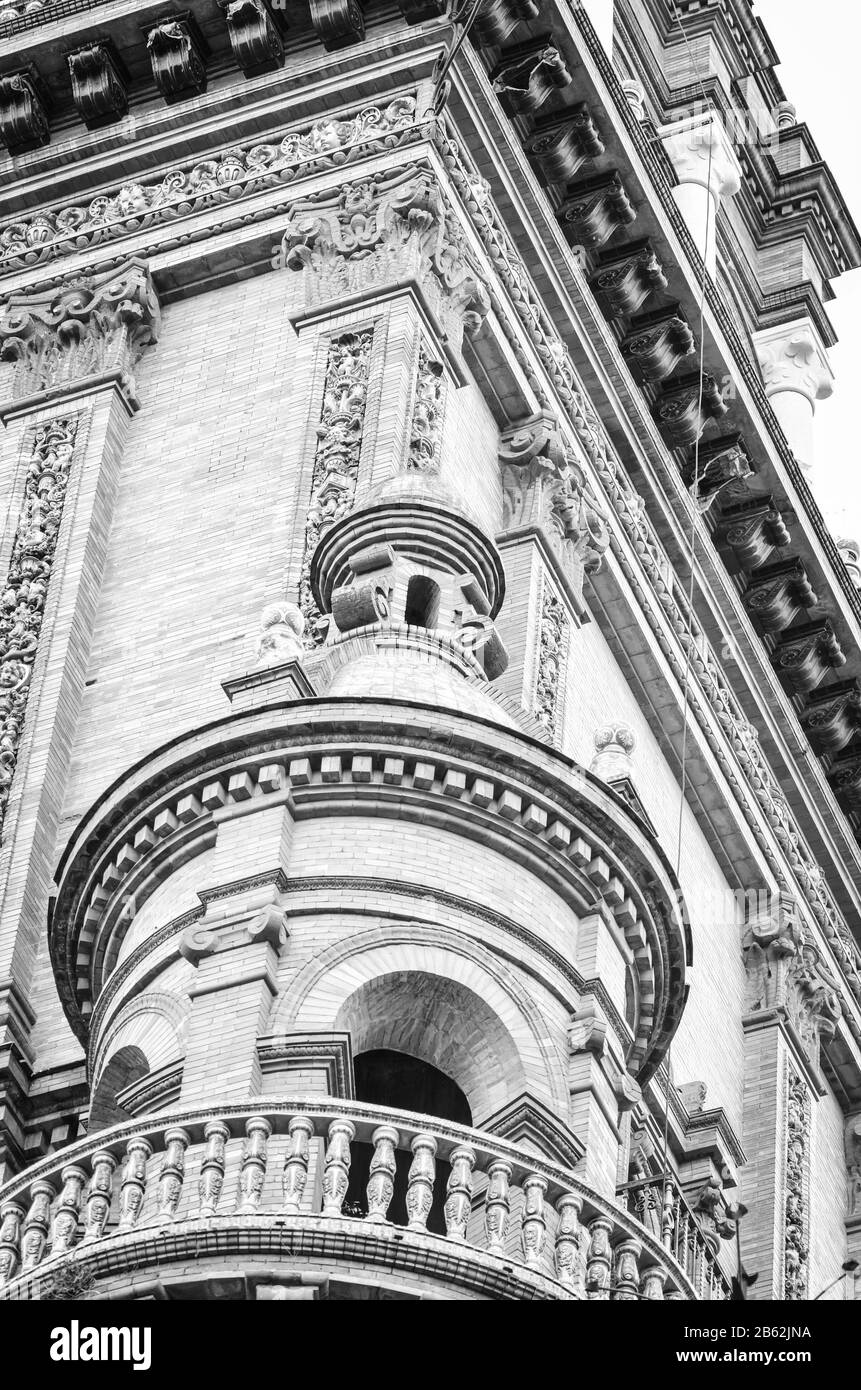 close up view of the historical streets of the spanish cities ...