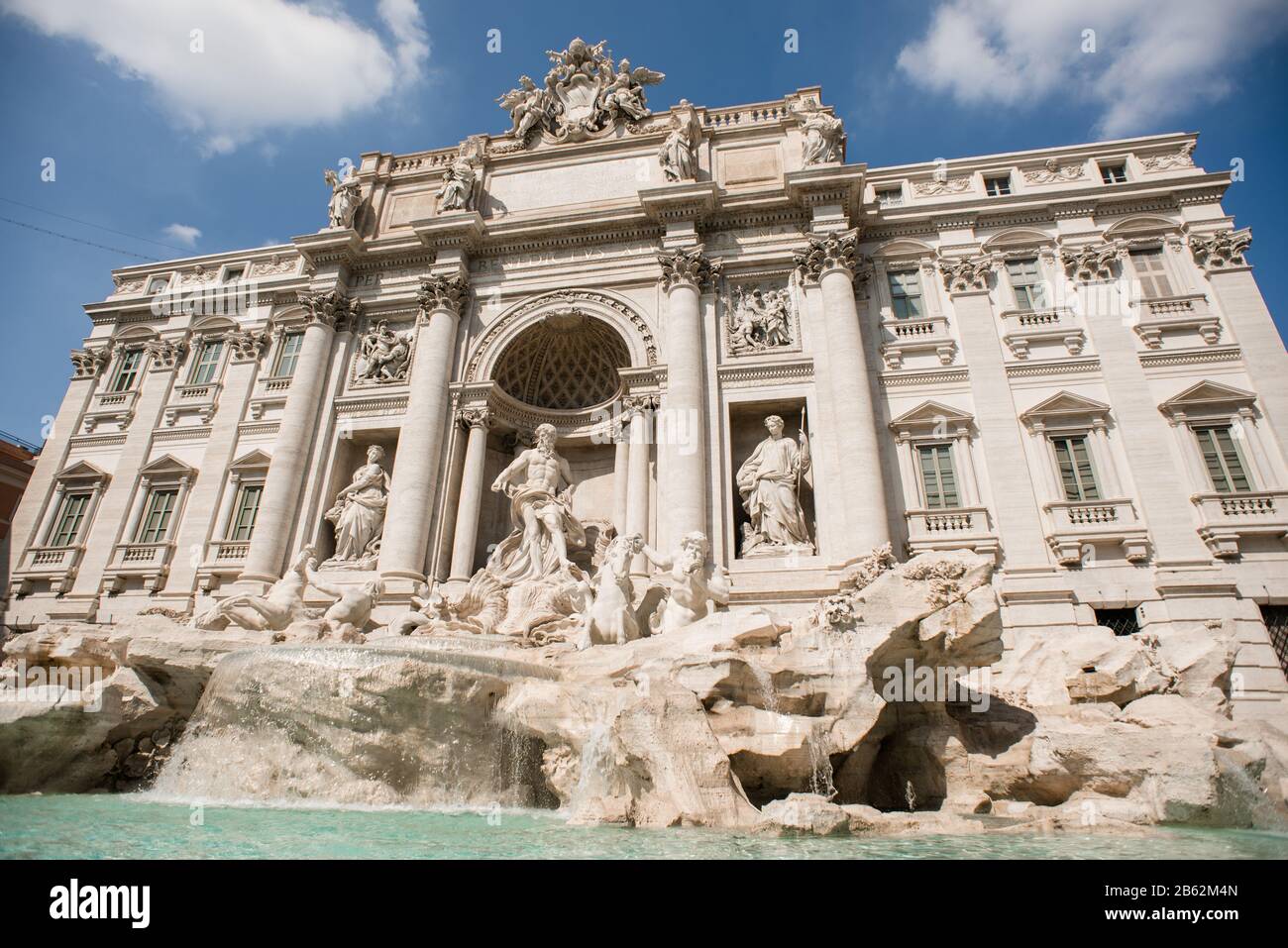 Famous Trevi Fountain in Rome, Italy. Baroque Architecture and City ...